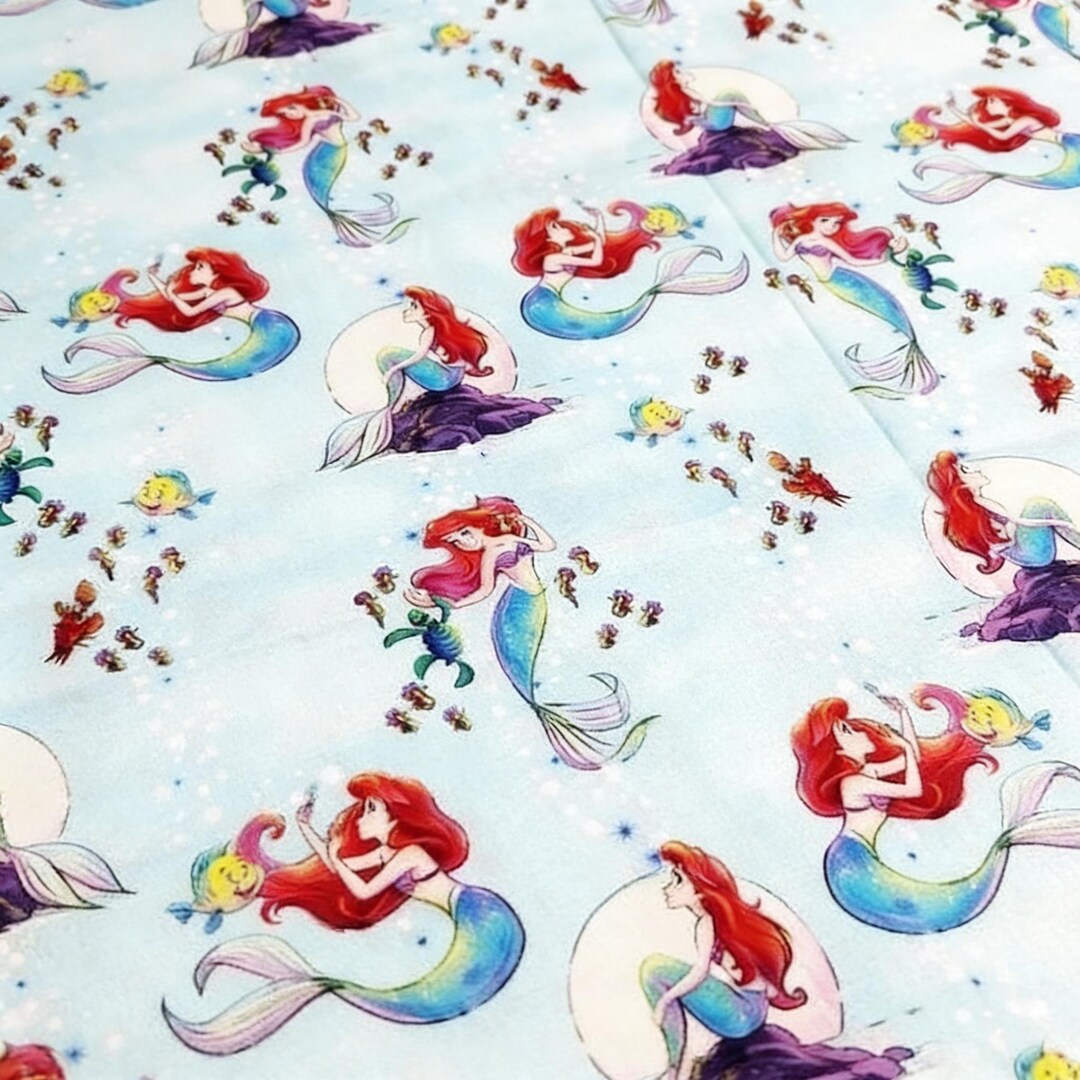 Disney Little Mermaid Ariel Fabric Alice in Wonderland Fabric Sebastian ...