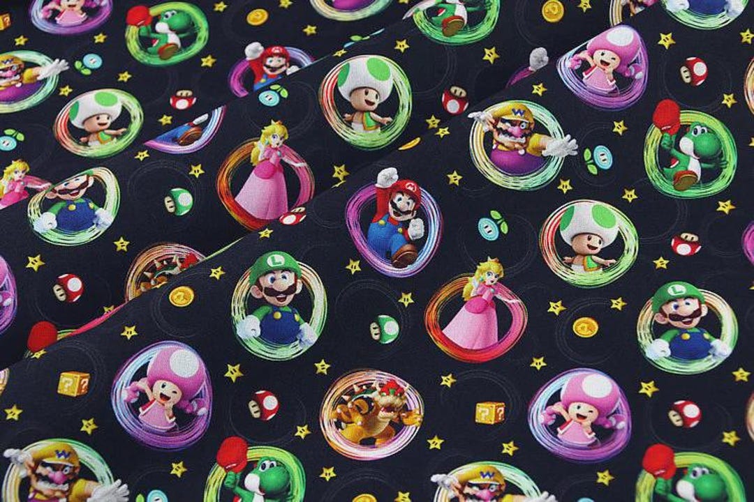 Classic Game Fabric Retro Japan Arcade Games Fabric Cotton Fabric Mario ...