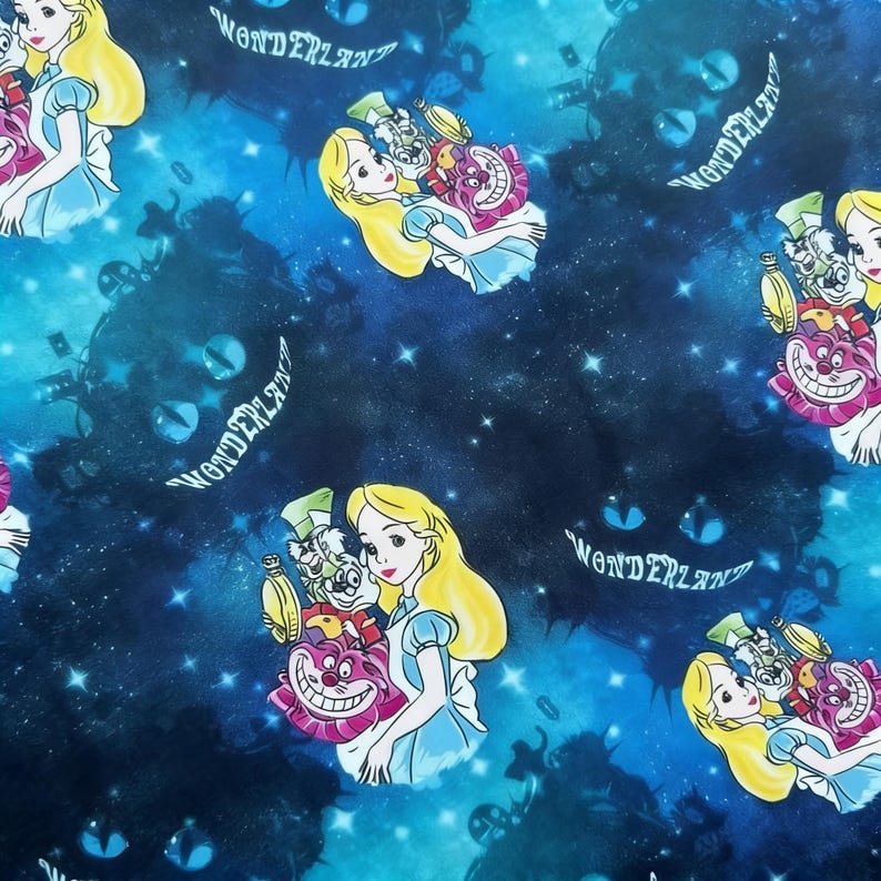 Disney Little Mermaid Ariel Fabric Alice in Wonderland Fabric Sebastian ...