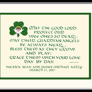 Custom Irish Baby Blessing , FREE Personalizing. Celtic Gift, for Boy ...