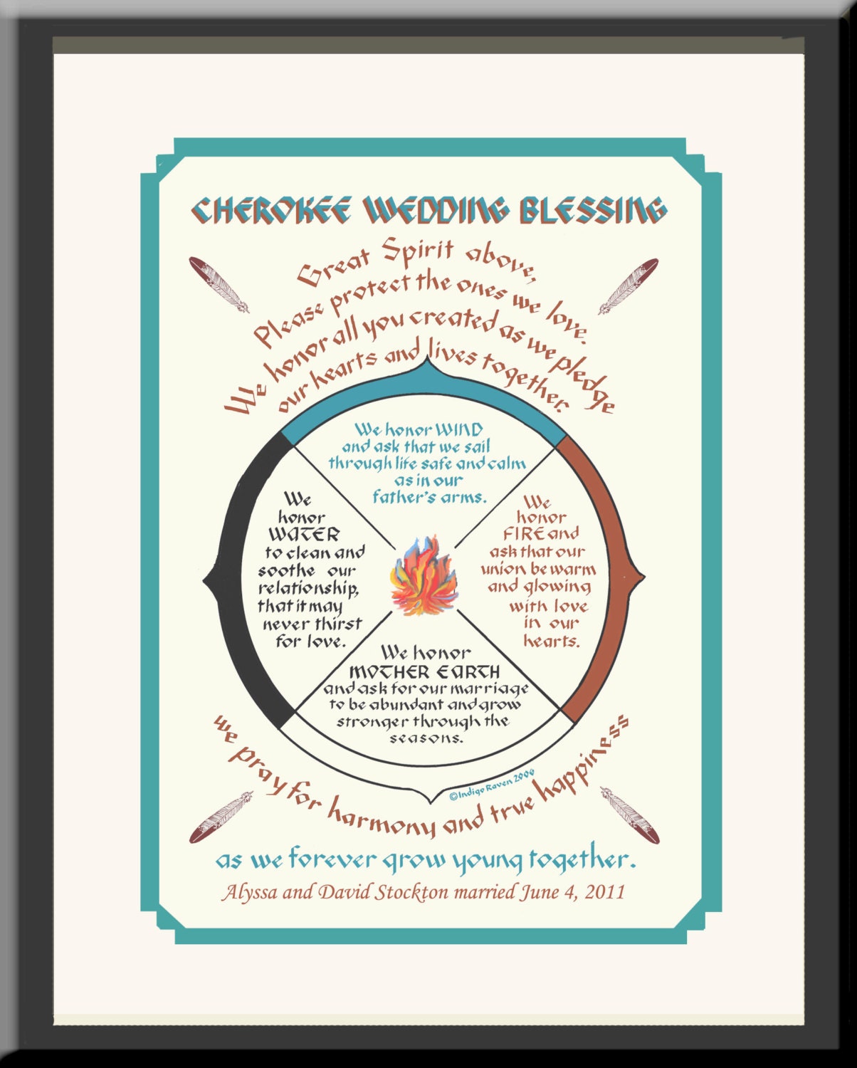 Cherokee Wedding Blessing, a Native American Gift With Authentic Native ...