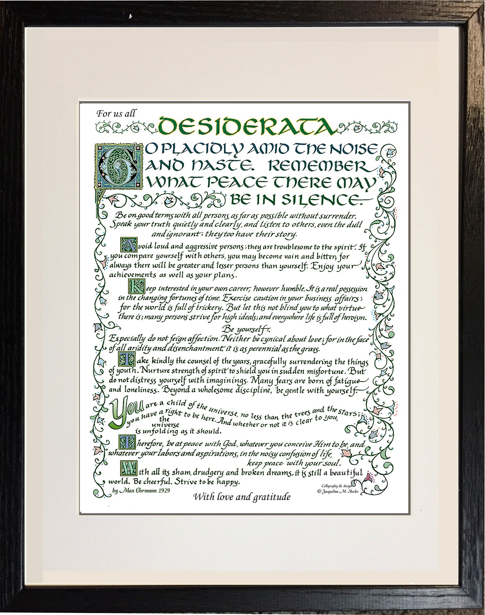 Desiderata, Go Placidly Amid the Noise, by Max Ehrmann, Framed Print ...