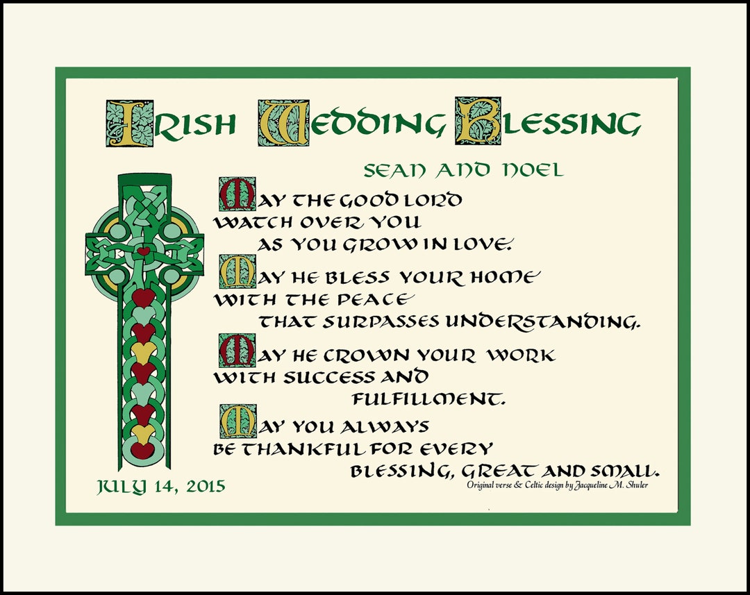 Custom Irish Celtic Wedding Blessing Gift, FREE SHIPPING ...