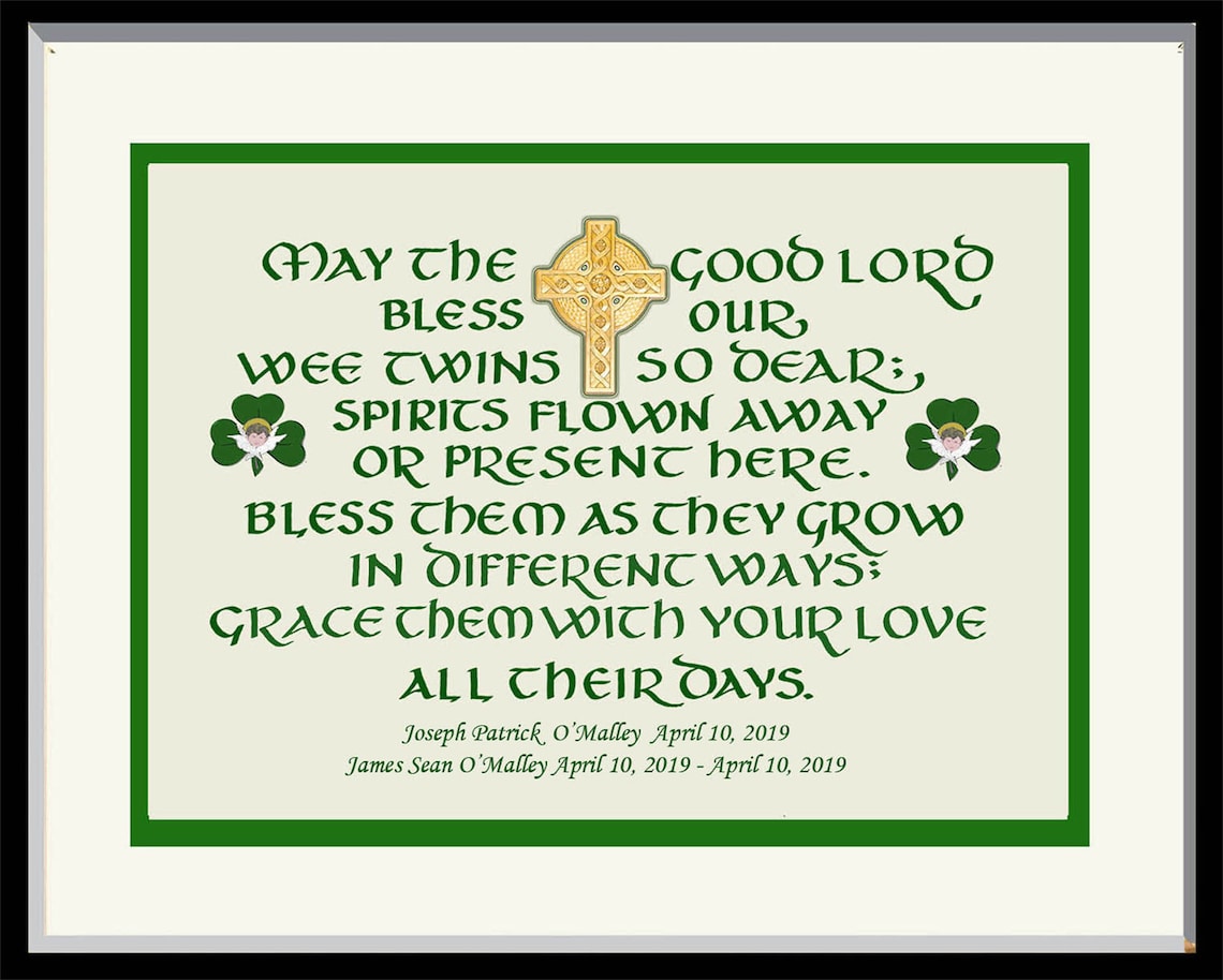 Custom Irish Baby Blessing , FREE Personalizing. Celtic Gift, for Boy ...