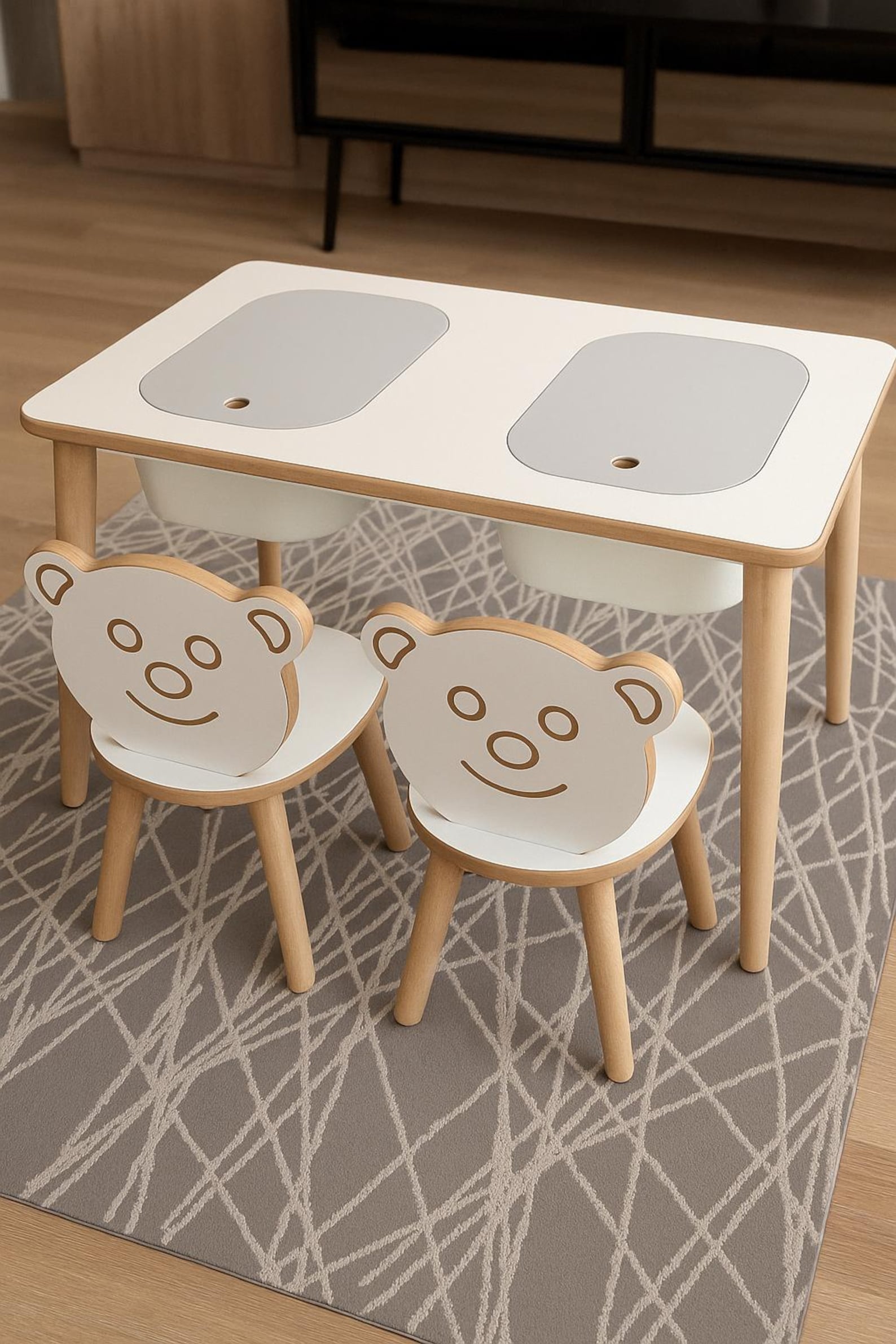 Montessori Kids Table and Chair Set | Wooden Toddler Desk and Chair ...