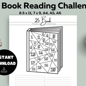 Fun 25 Book Reading Challenge Printable Inserts Summer | Etsy
