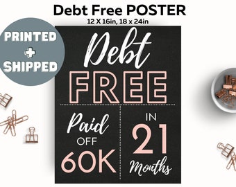 Debt Free Sign - Etsy