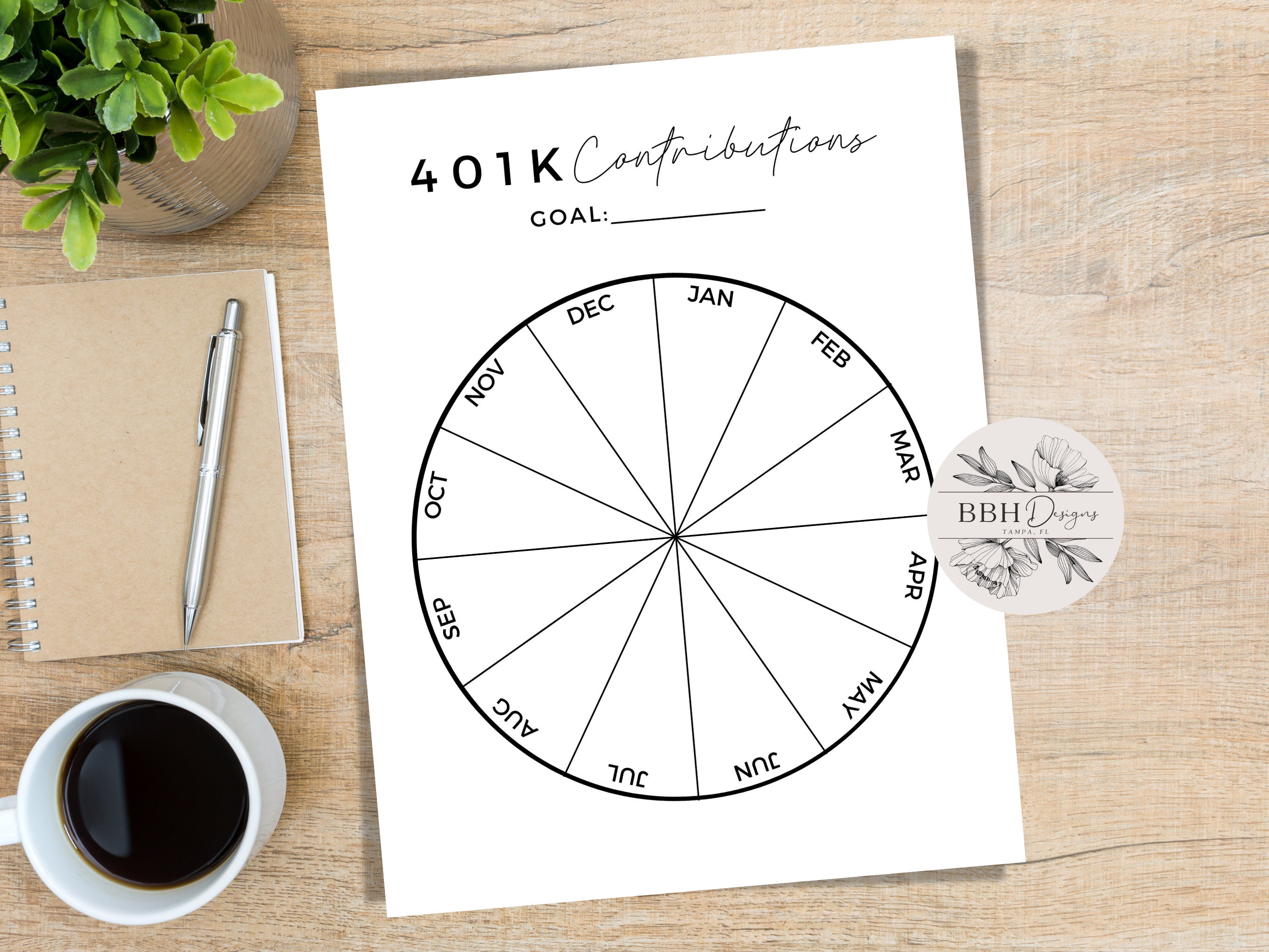 401k Contributions Tracker: Printable Retirement Savings Goal (PDF) - Etsy