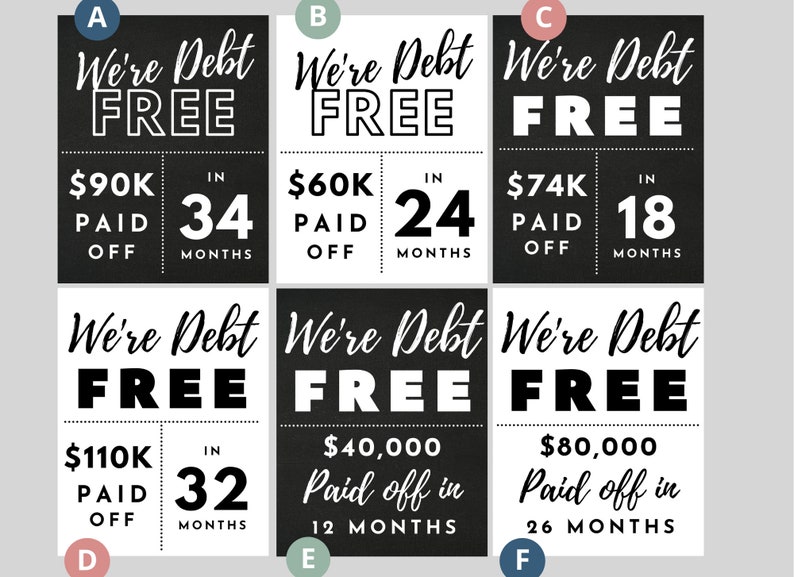We're Debt Free Chalkboard Sign Debt Free Scream Debt - Etsy