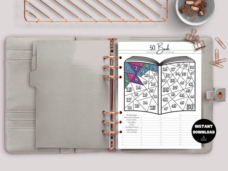 Fun 50 Book Reading Challenge Printable Inserts Summer - Etsy