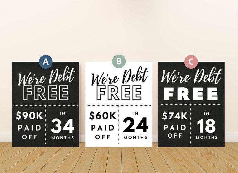 We're Debt Free Chalkboard Sign Debt Free Scream Debt - Etsy