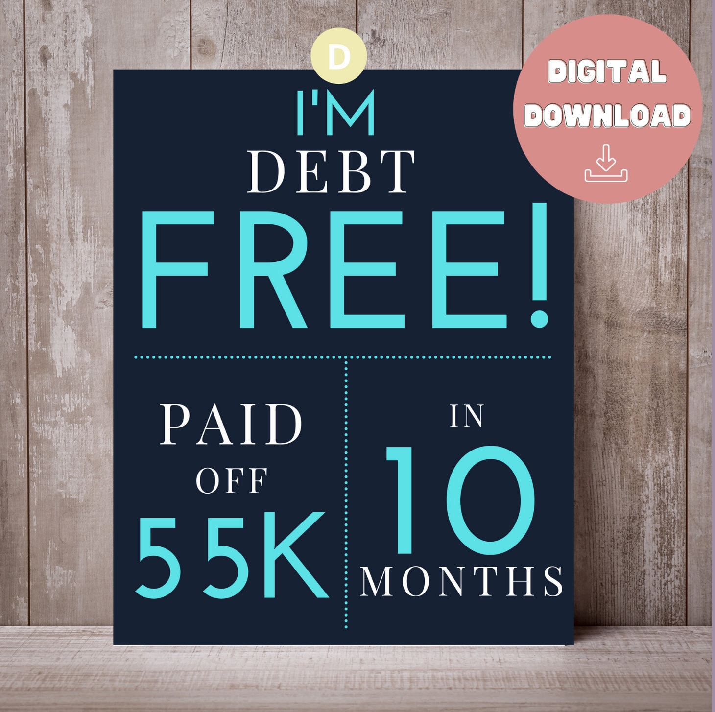 Custom Debt Free Chalkboard Sign Debt Free Scream Debt | Etsy