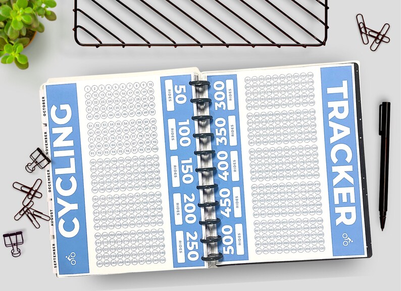 500 Bike Rides Tracker, Cycling, Exercise Goal, Happy Planner Inserts ...