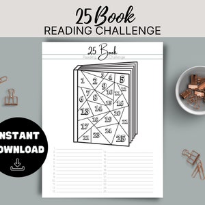 Fun 25 Book Reading Challenge Printable Inserts, Summer Reading, Happy ...