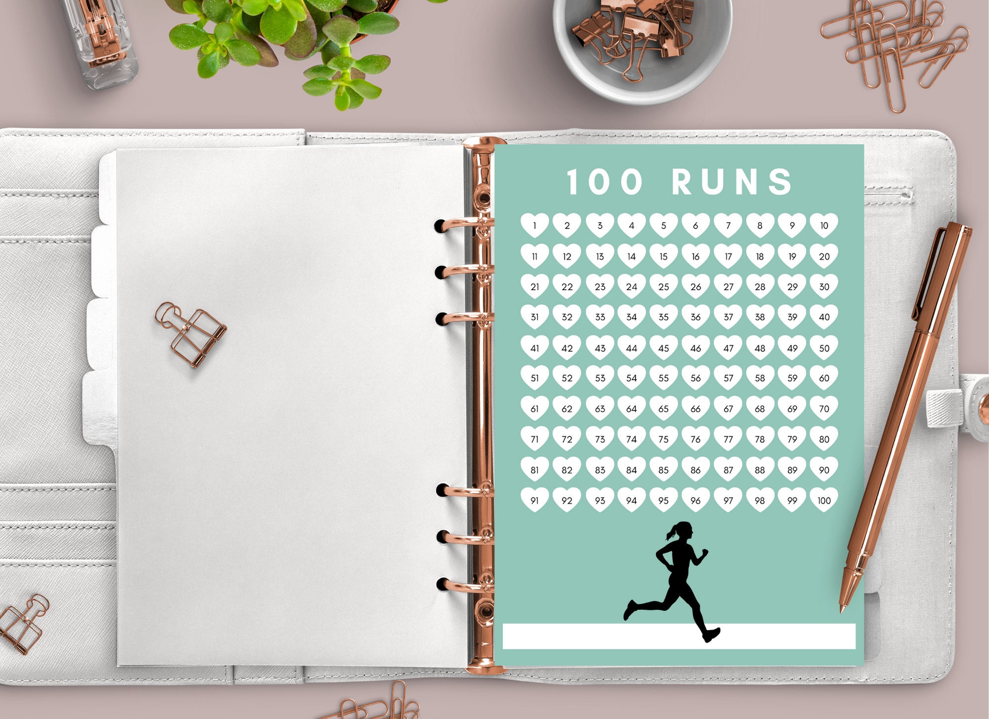 100 Runs Tracker Goal Planner Planner Insert Running - Etsy