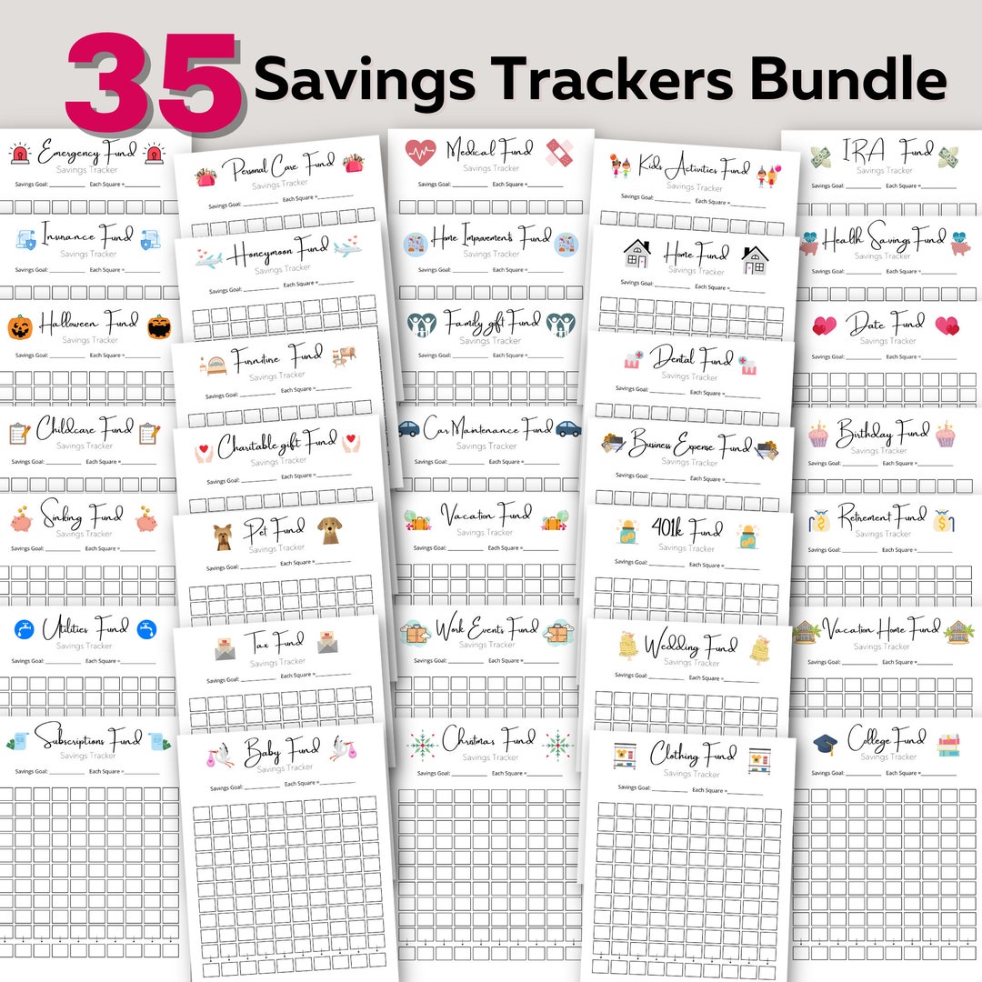 35 Pages Sinking Funds Savings Tracker Bundle Planner Insert Instant ...