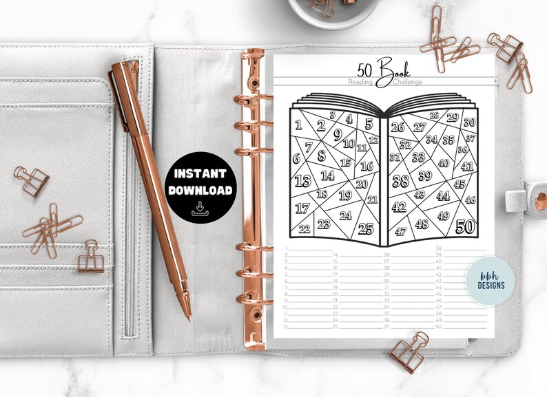 Fun 50 Book Reading Challenge Printable Inserts Summer - Etsy