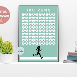 100 Runs Tracker, Goal Planner, Planner Insert, Running Workout ...