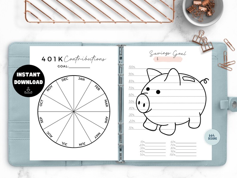 Piggy Bank Savings Tracker: Printable Goal Planner (digital Download ...