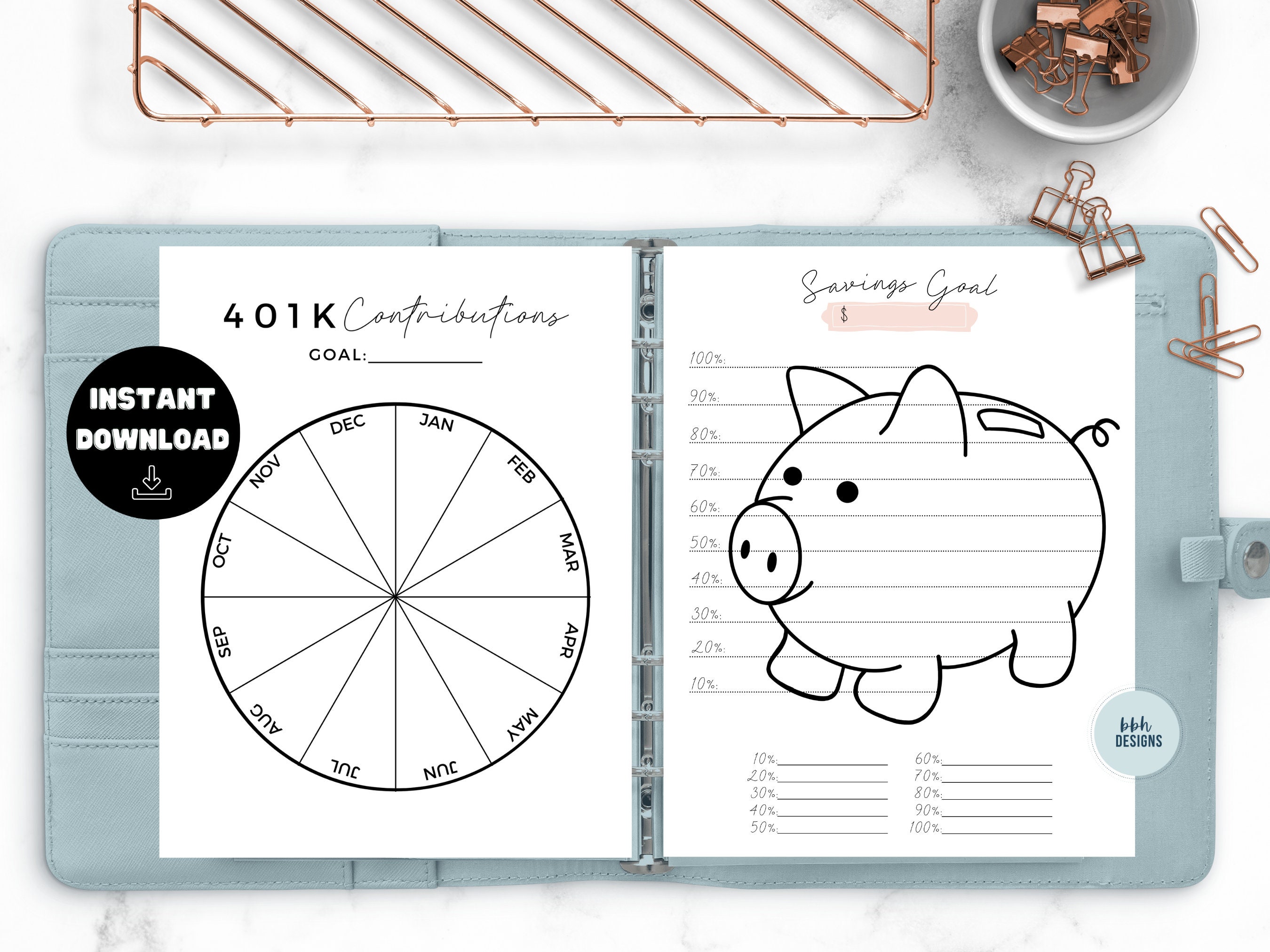 Piggy Bank Savings Tracker: Printable Goal Planner (digital Download ...
