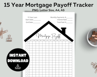 Mortgage Payment Coloring Printable Tracker 15 Year Loan - Etsy