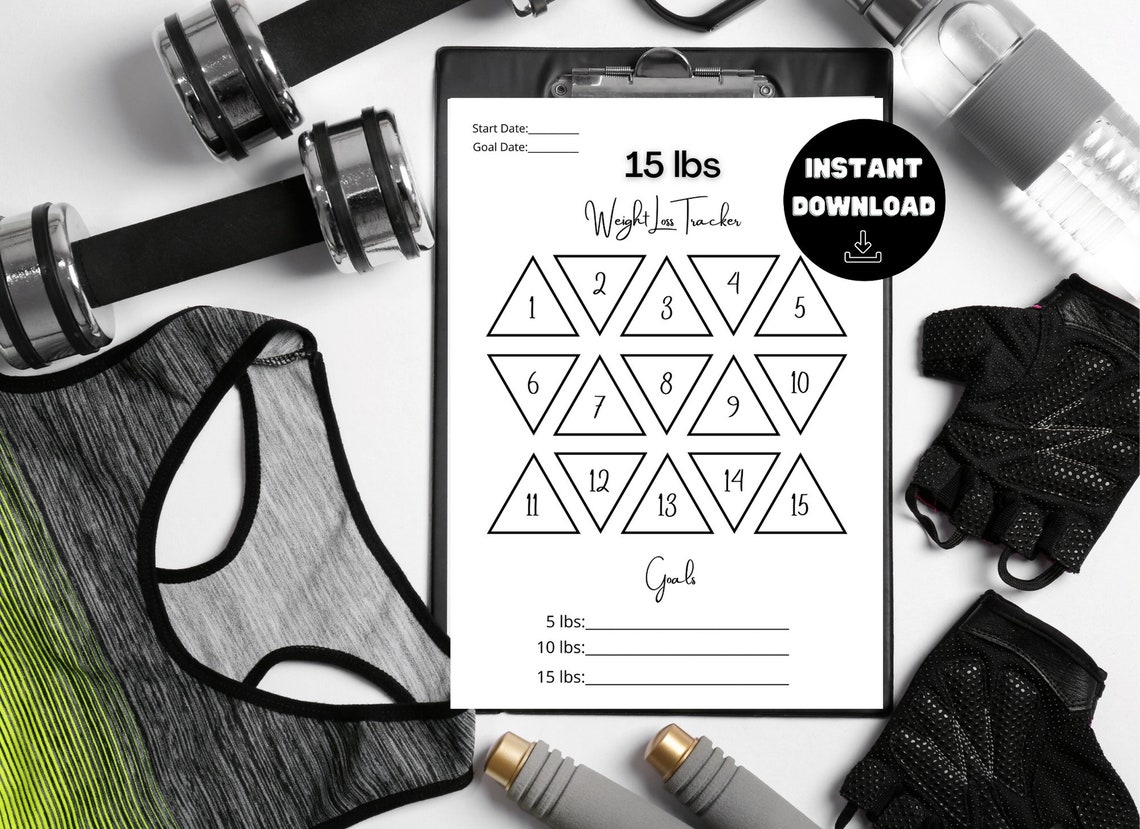 15 Lbs Weight Loss Tracker: Goal Planner (digital Download) - Etsy