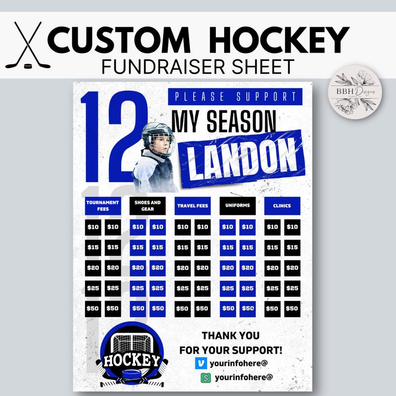 Hockey Fundraiser Flyer - Etsy