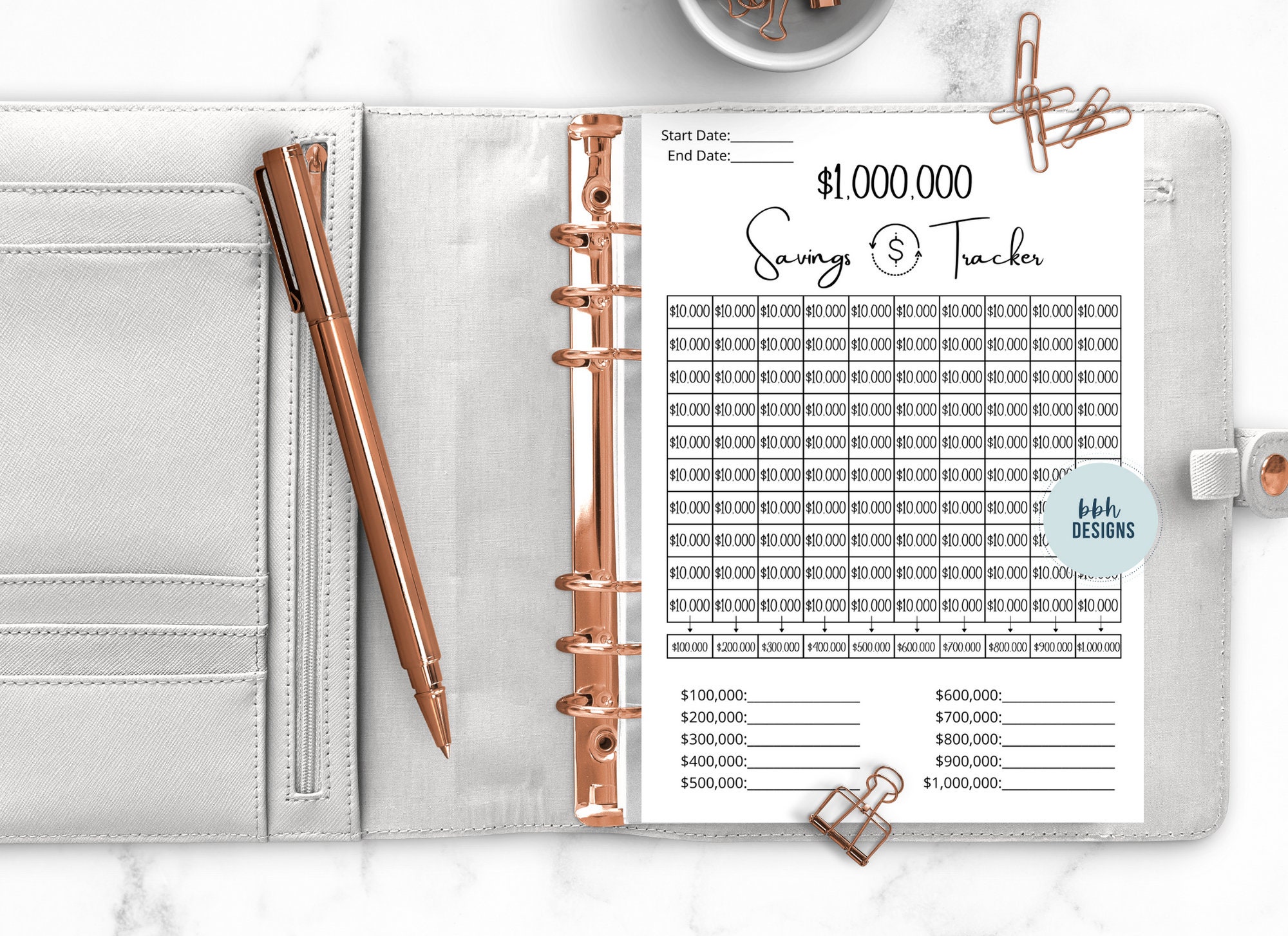 1 MILLION Savings Tracker Printable Planner Inserts Savings Goal ...