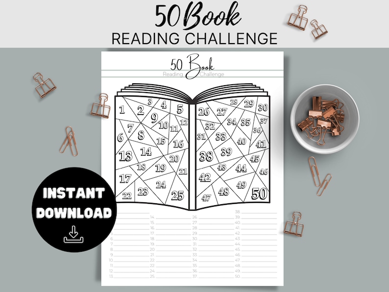 Fun 50 Book Reading Challenge Printable Inserts Summer - Etsy