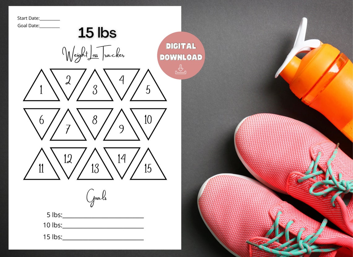 15 Lbs Weight Loss Tracker: Goal Planner (digital Download) - Etsy