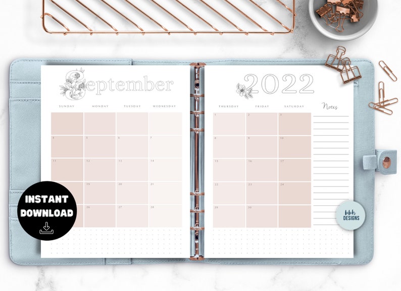 2022 Boho Monthly Calendar for Planner or Digital / Planner - Etsy