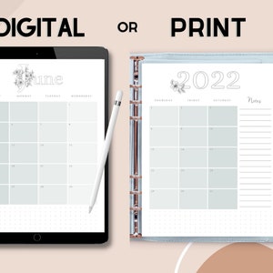 2022 Boho Monthly Calendar for Planner or Digital / Planner - Etsy