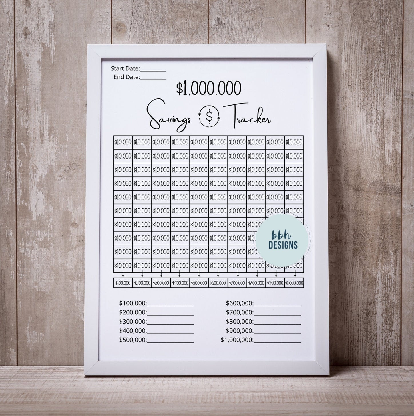 1 MILLION Savings Tracker Printable Planner Inserts Savings Goal ...