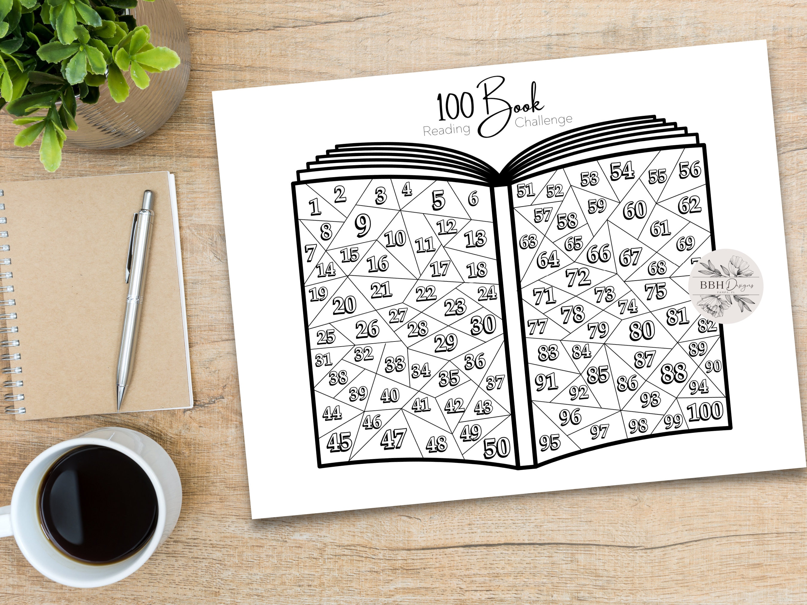 100 Book Reading Challenge Printable Inserts, Summer Reading, Happy ...
