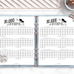 10,000 Steps Tracker Goal Planner Inserts Exercise Workout Challenge ...