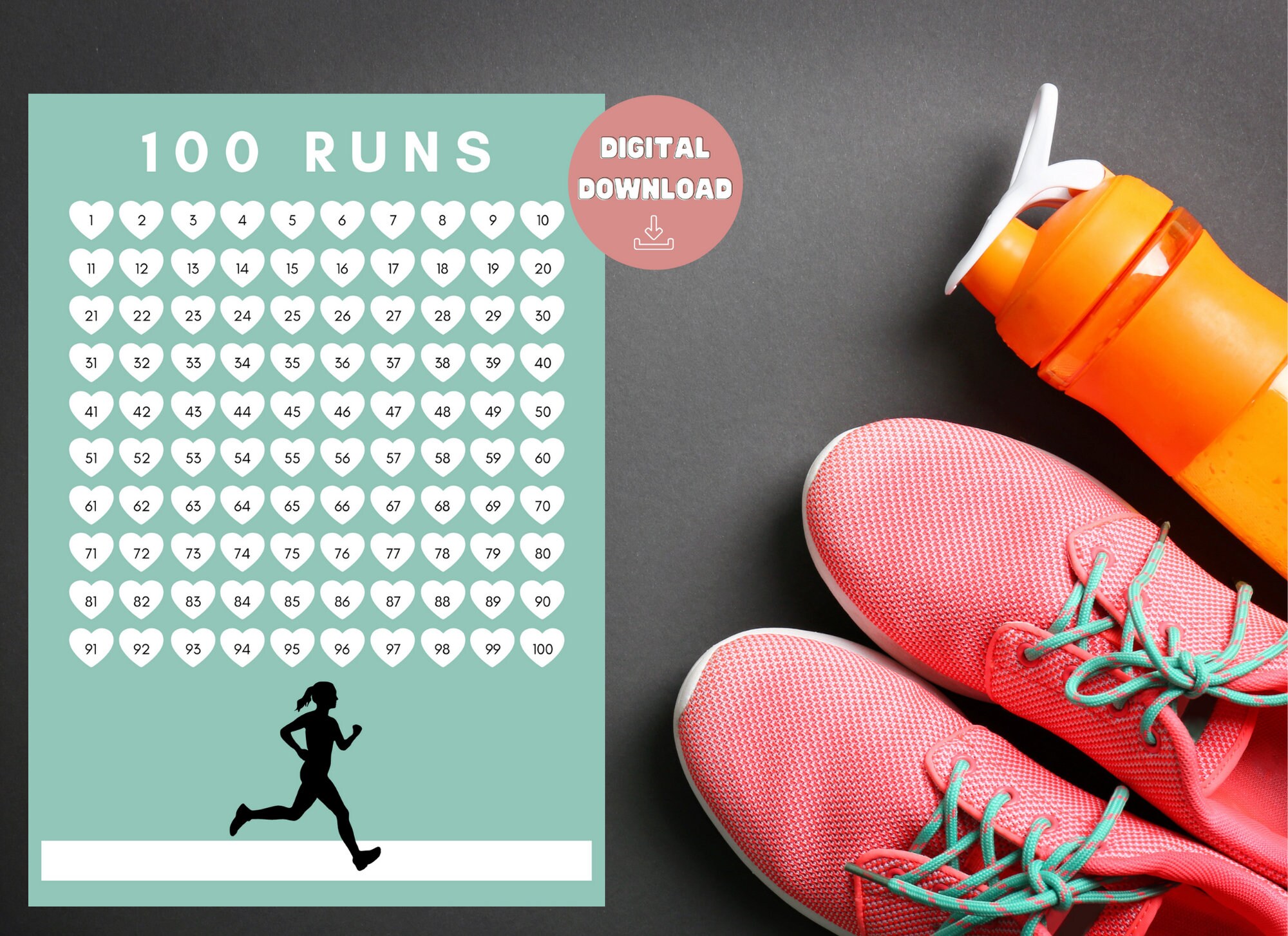 100 Runs Tracker Goal Planner Planner Insert Running - Etsy