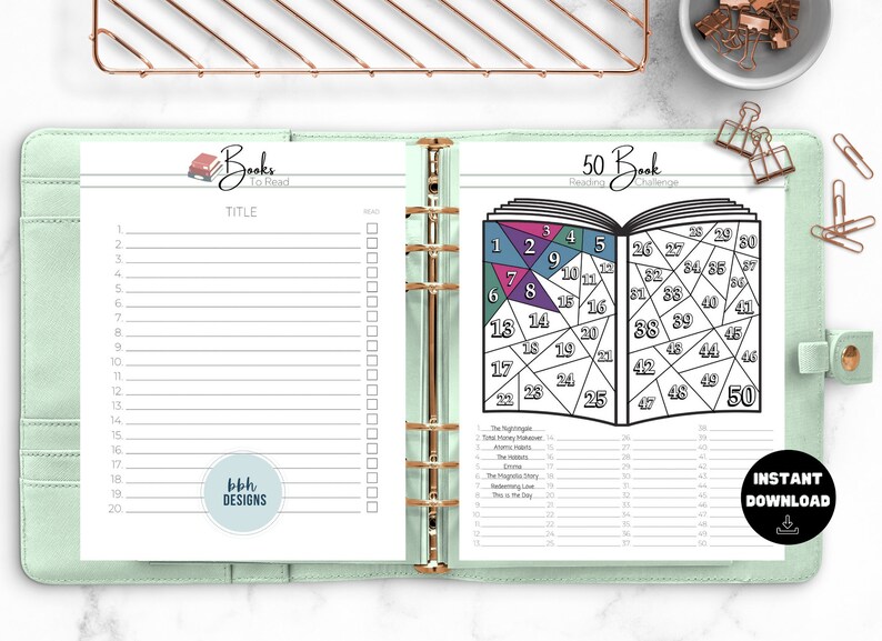 Fun 50 Book Reading Challenge Printable Inserts Summer - Etsy