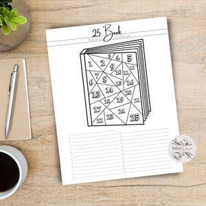 Fun 25 Book Reading Challenge Printable Inserts, Summer Reading, Happy ...