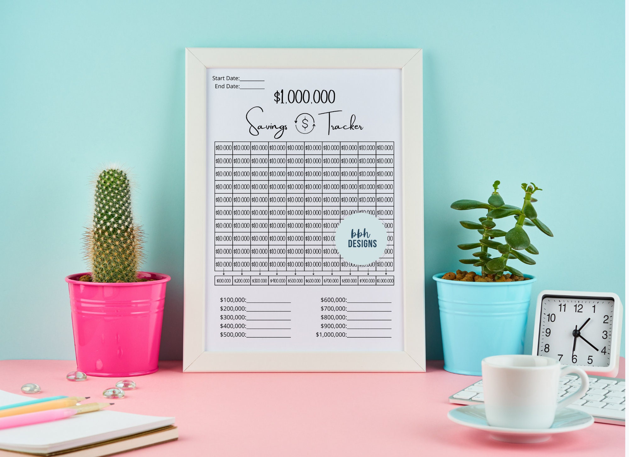 1 MILLION Savings Tracker Printable Planner Inserts Savings Goal ...