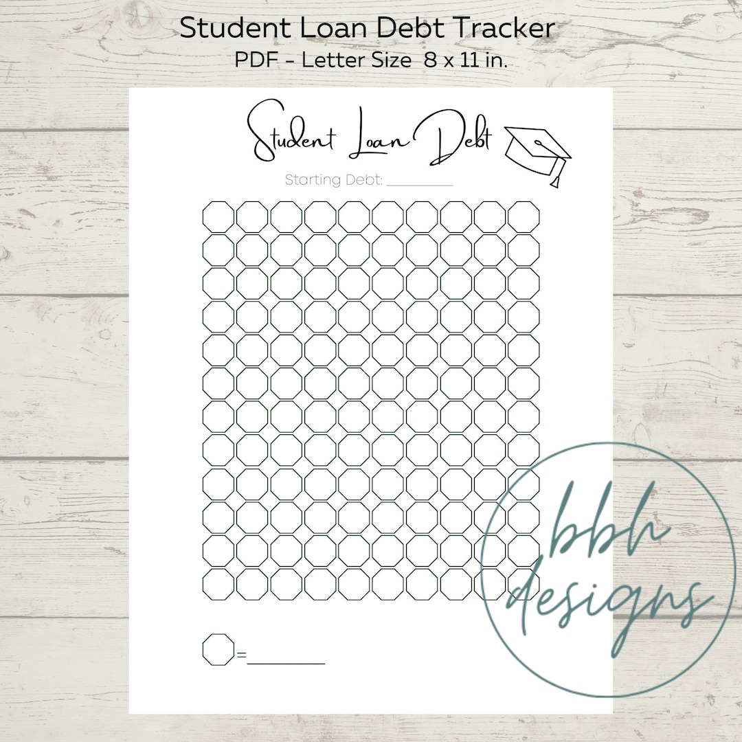 Student Loan Debt Tracker Printable (PDF) - Etsy