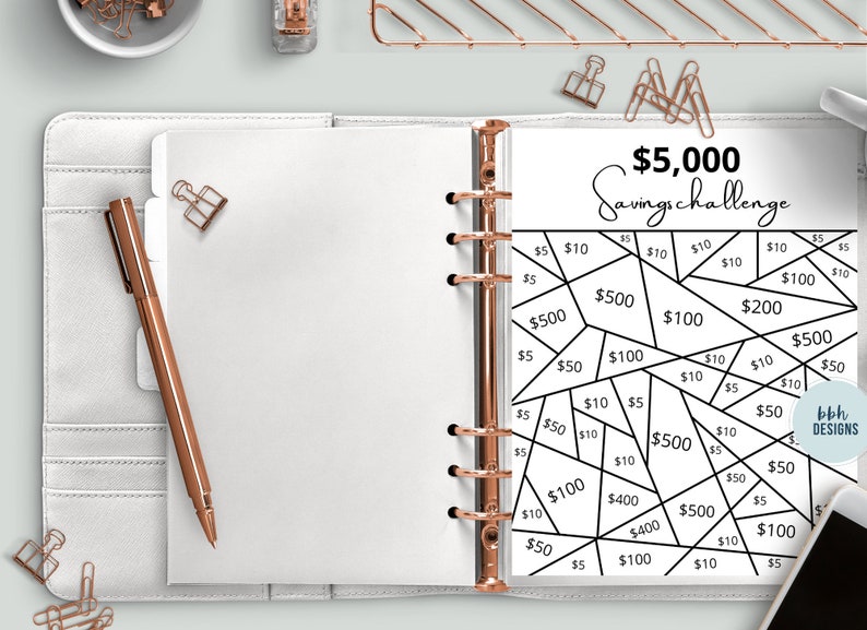 Fun 5k Savings Tracker Printable Savings Goal 5000 Tracker | Etsy