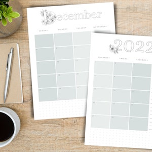 2022 Boho Monthly Calendar for Planner or Digital / Planner - Etsy