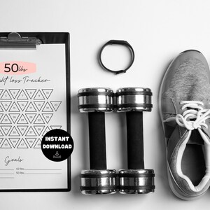 50 Lbs Weight Loss Tracker & MEASUREMENT TRACKER BUNDLE, Goal Planner ...
