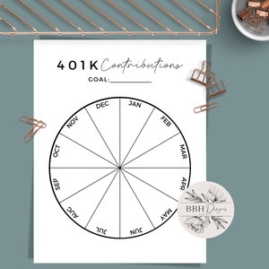 401k Contributions Tracker: Printable Retirement Savings Goal (PDF) - Etsy
