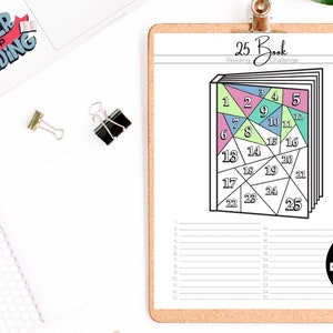 Fun 25 Book Reading Challenge Printable Inserts Summer | Etsy