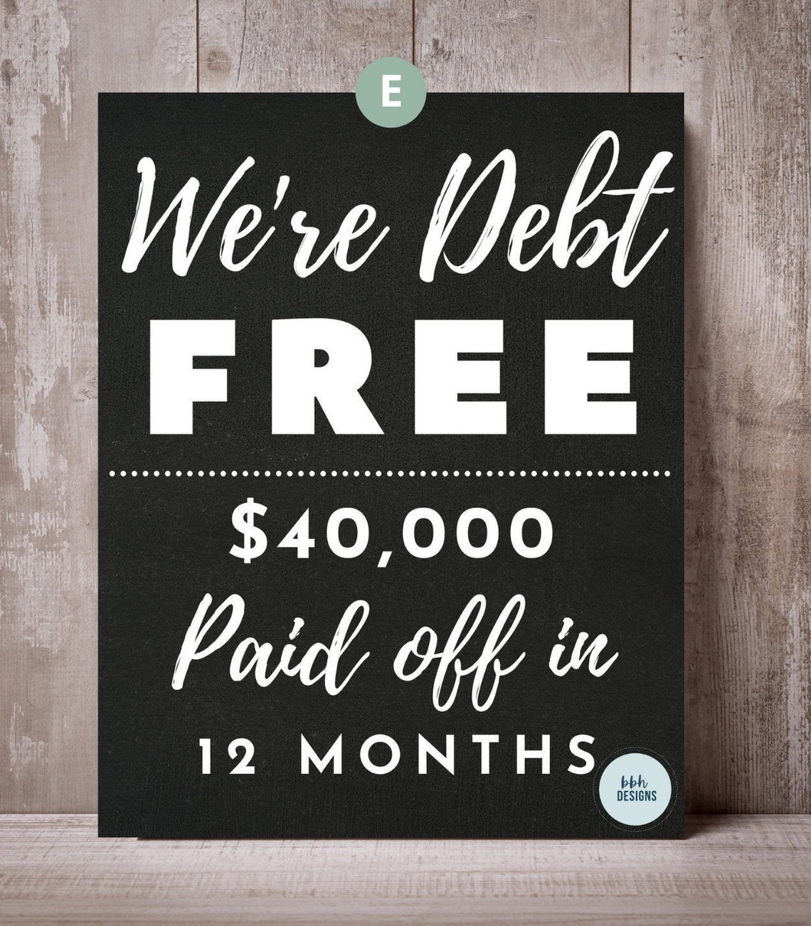 We're Debt Free Chalkboard Sign: Personalized Debt Payoff (digital ...