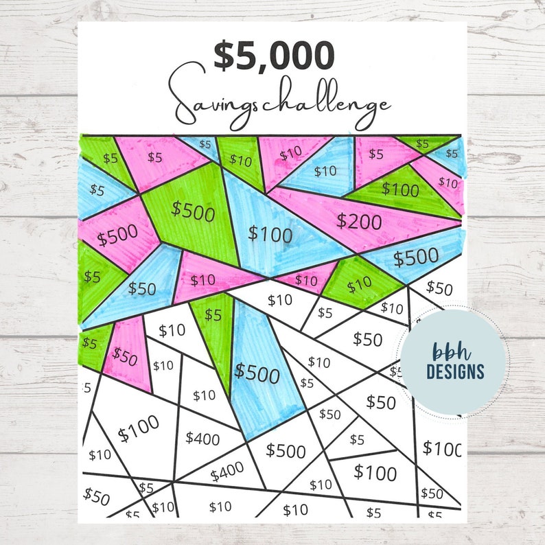 Fun 5k Savings Tracker Printable Savings Goal 5000 Tracker | Etsy Fun 5k Savings Tracker Printable Savings Goal 5000 Tracker | Etsy
