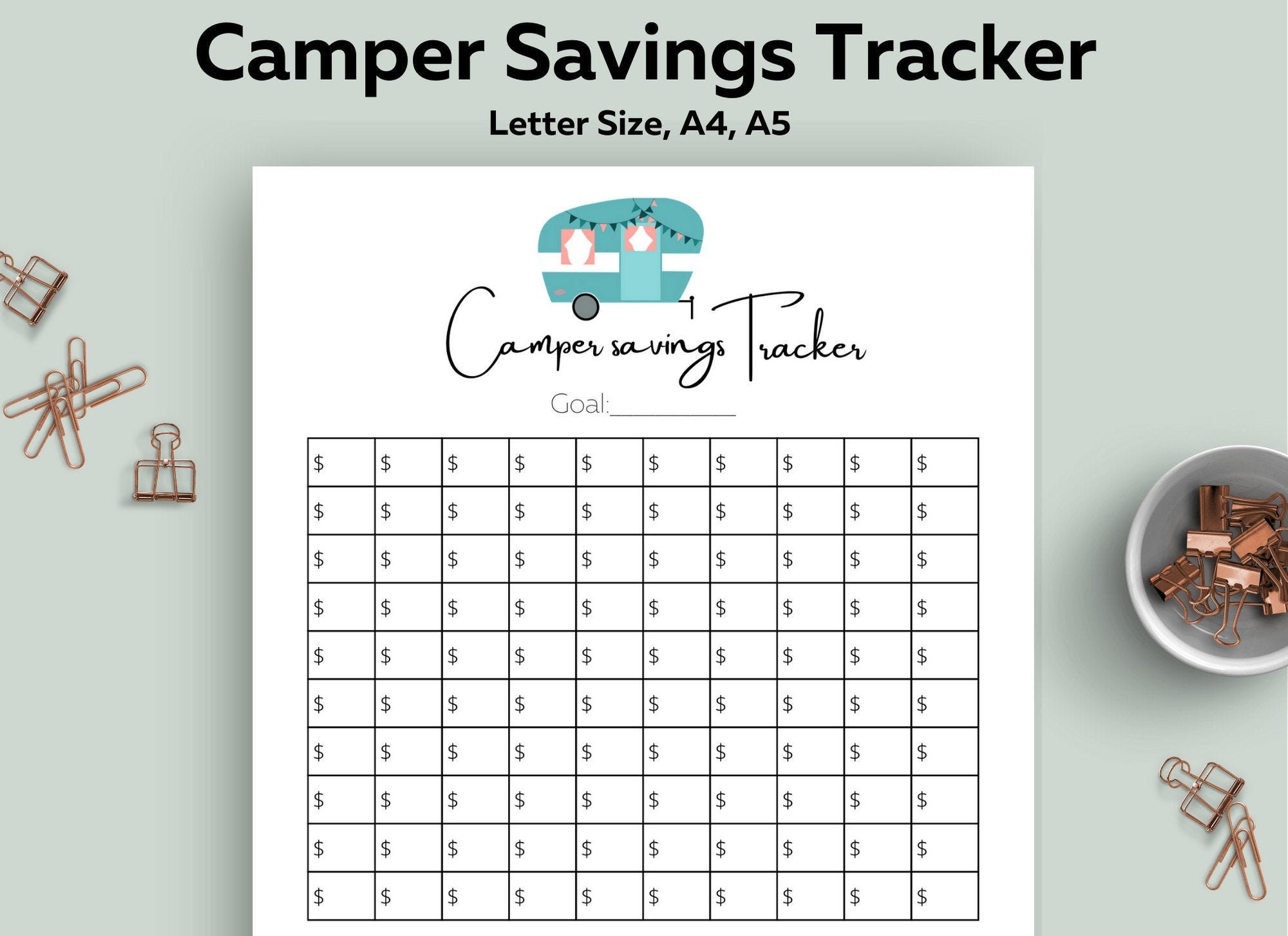 Camper Savings Tracker Printable: RV Travel Goal (digital Download) - Etsy