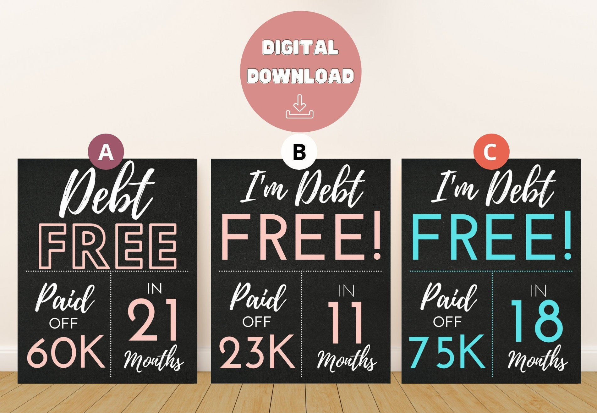 Custom Debt Free Chalkboard Sign Debt Free Scream Debt | Etsy