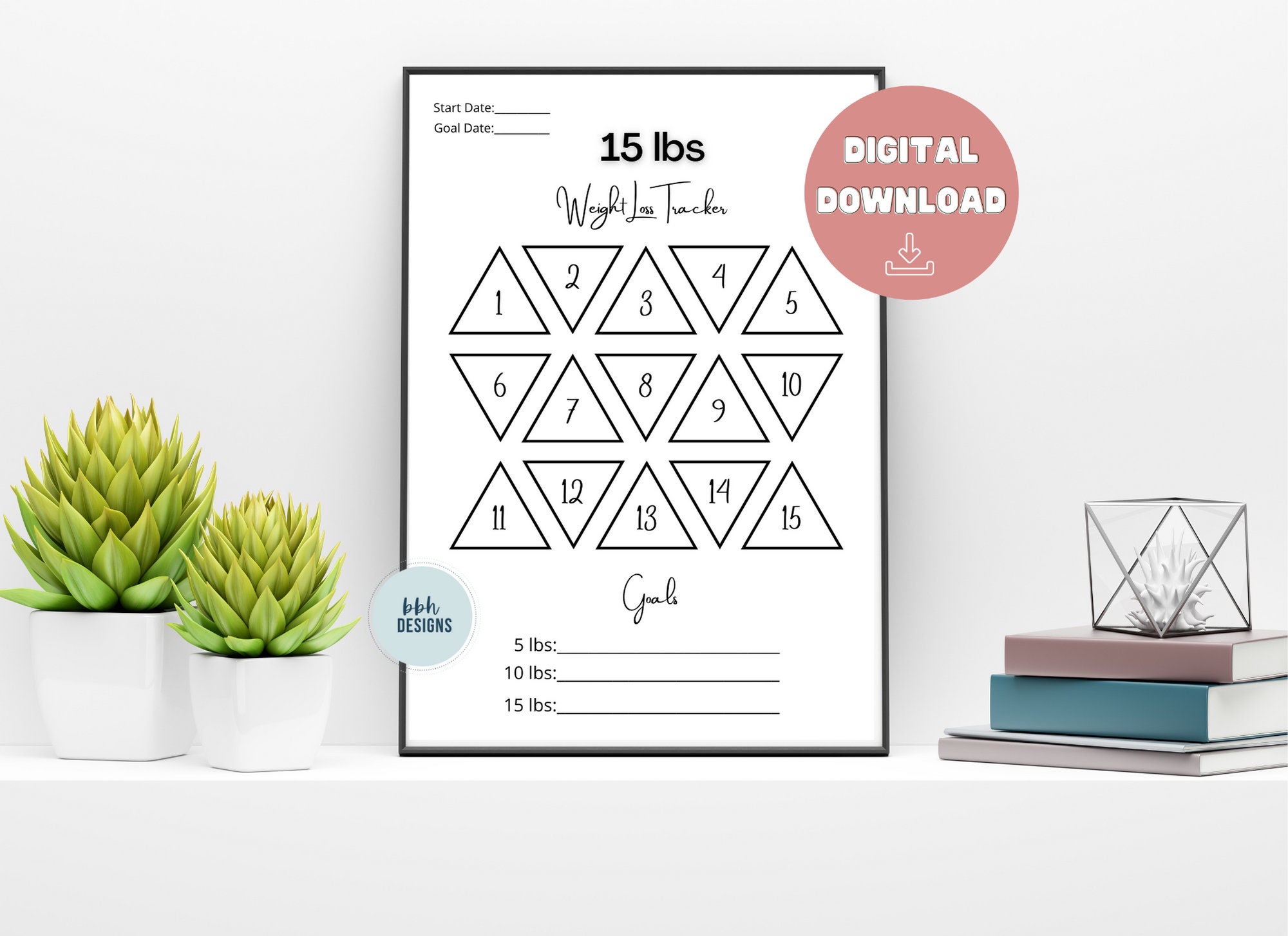 15 Lbs Weight Loss Tracker: Goal Planner (digital Download) - Etsy
